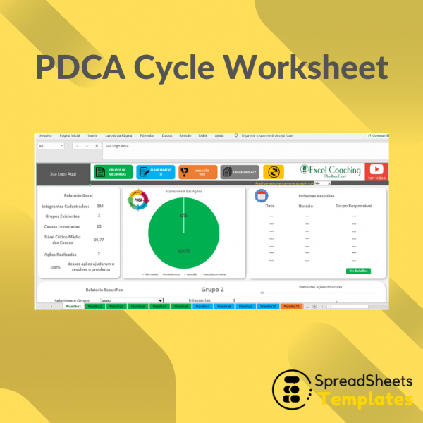 PDCA Cycle Worksheet - Spreadsheets Templates