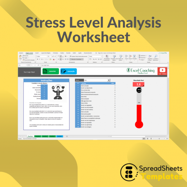 Stress Level Analysis Worksheet - Spreadsheets Templates