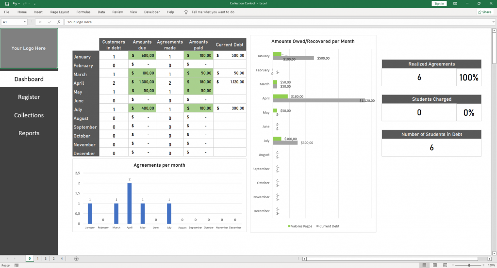 Collection Control Worksheet - Spreadsheets Templates