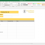 Pending Task List - Spreadsheets Templates