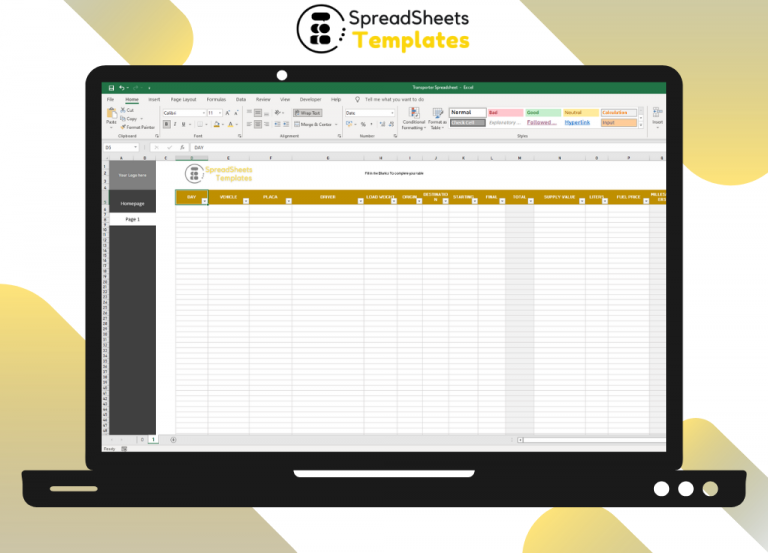 Transporter Spreadsheet - Spreadsheets Templates