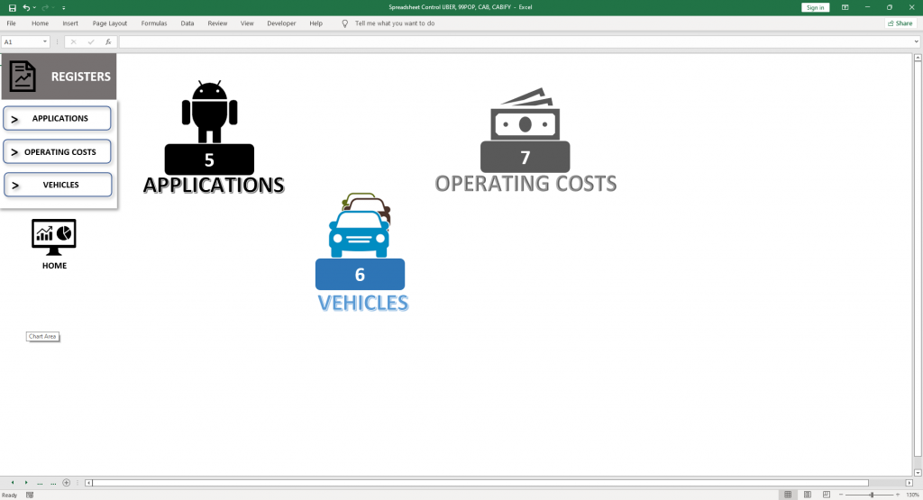 Spreadsheet Control UBER, 99POP, CAB, CABIFY - Spreadsheets Templates